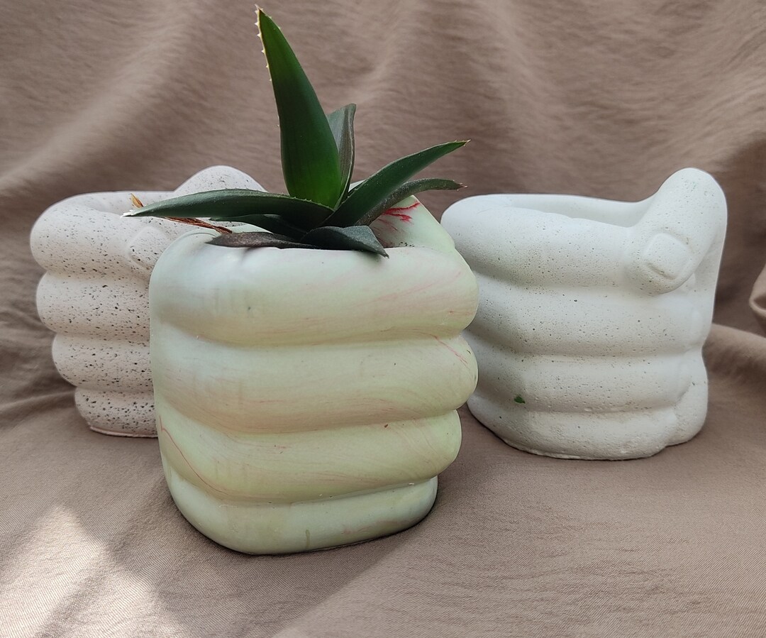 Jesmonite Waterproof Hand Fist Pot , Planter , Holder - Etsy