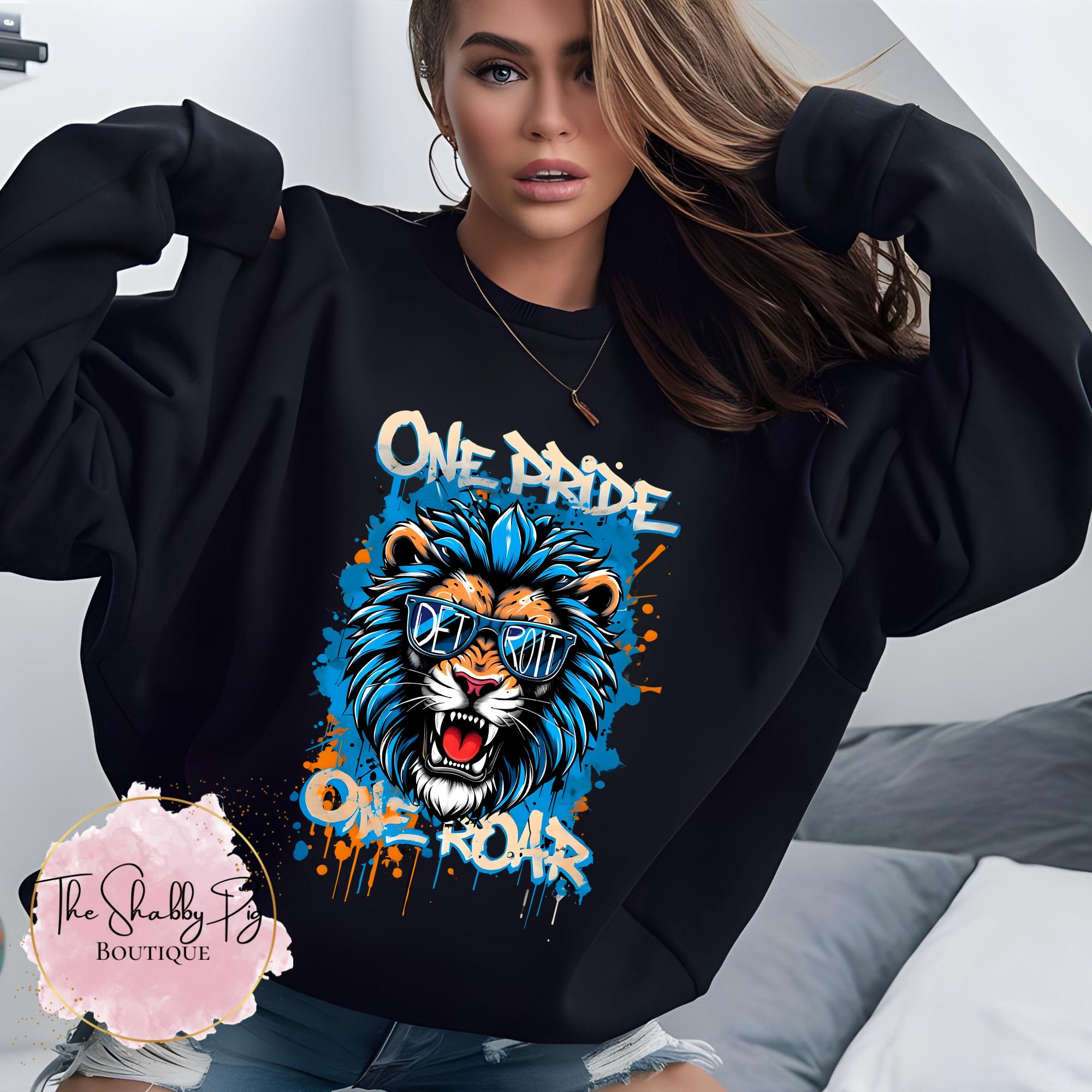 Detroit One Pride One Roar | PNG Digital File | DTF File | Lions, Detroit Football - Etsy
