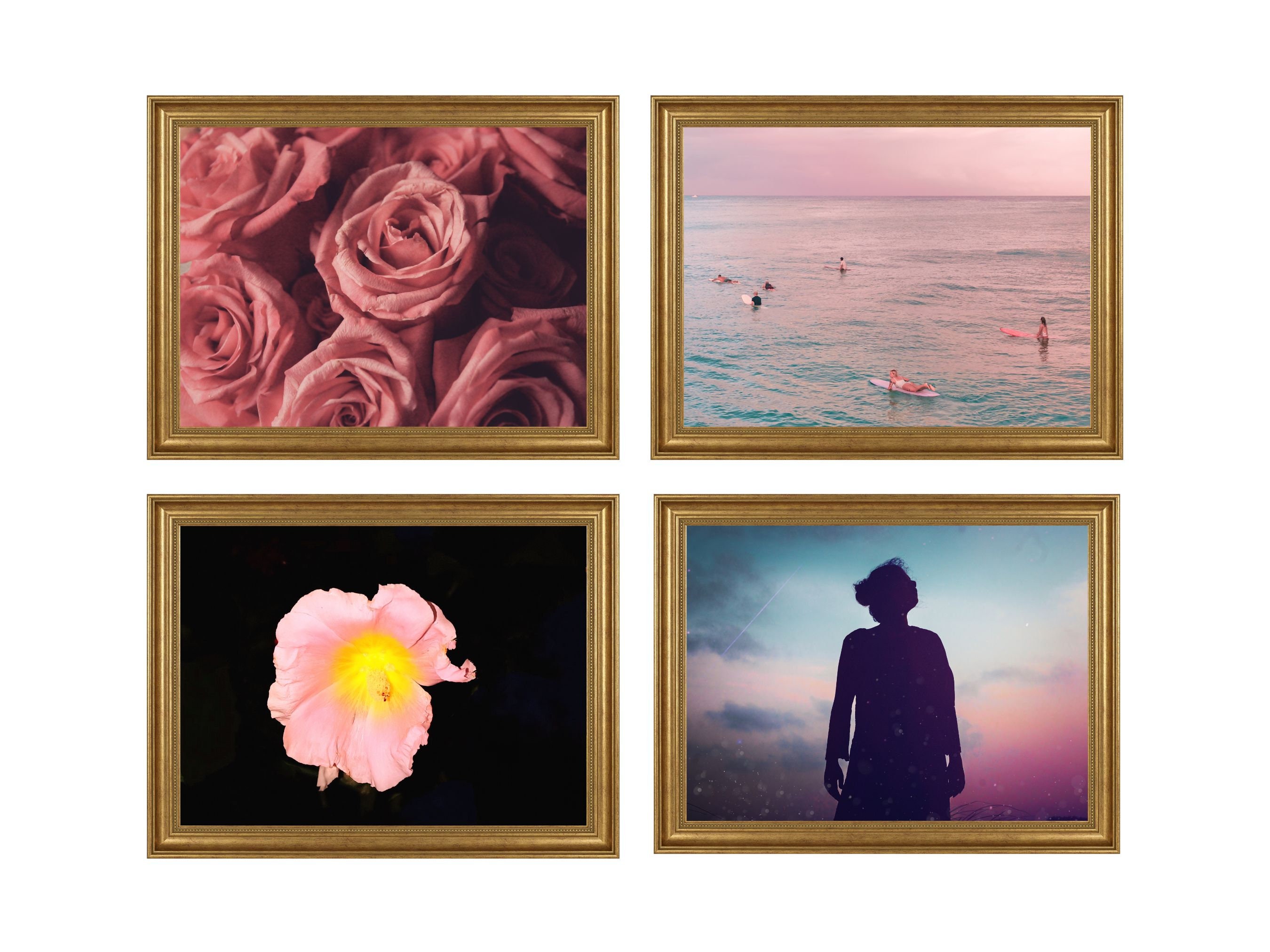 Pink Exhibition Wall Collage Set, Gallery Wall Art Kit, Digital ...