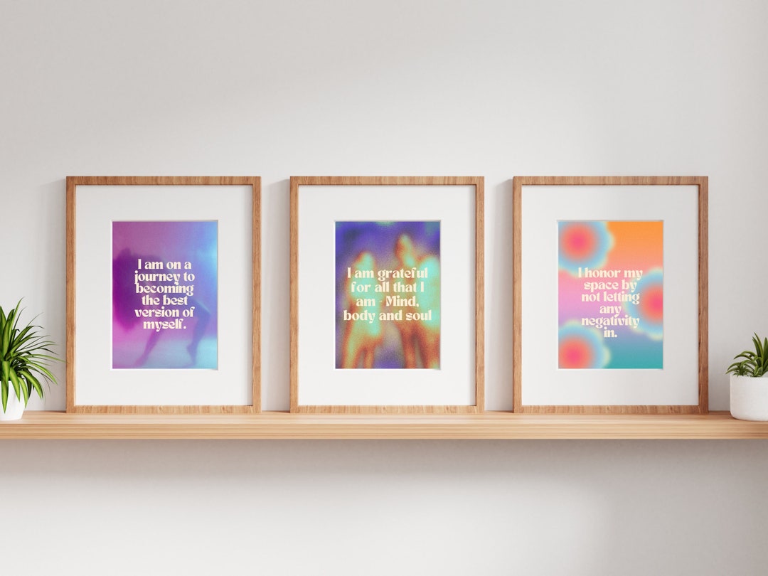 Affirmations Colorful Wall Collage Set, Affirmations Wall, Positive Art ...