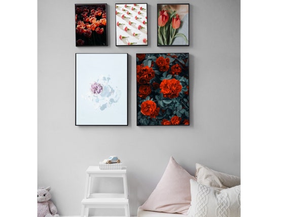 Flower Wall Collage Set Gallery Wall Art Kit Digital - Etsy