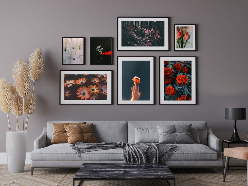 Flower Wall Collage Set, Gallery Wall Art Kit, Digital Download ...