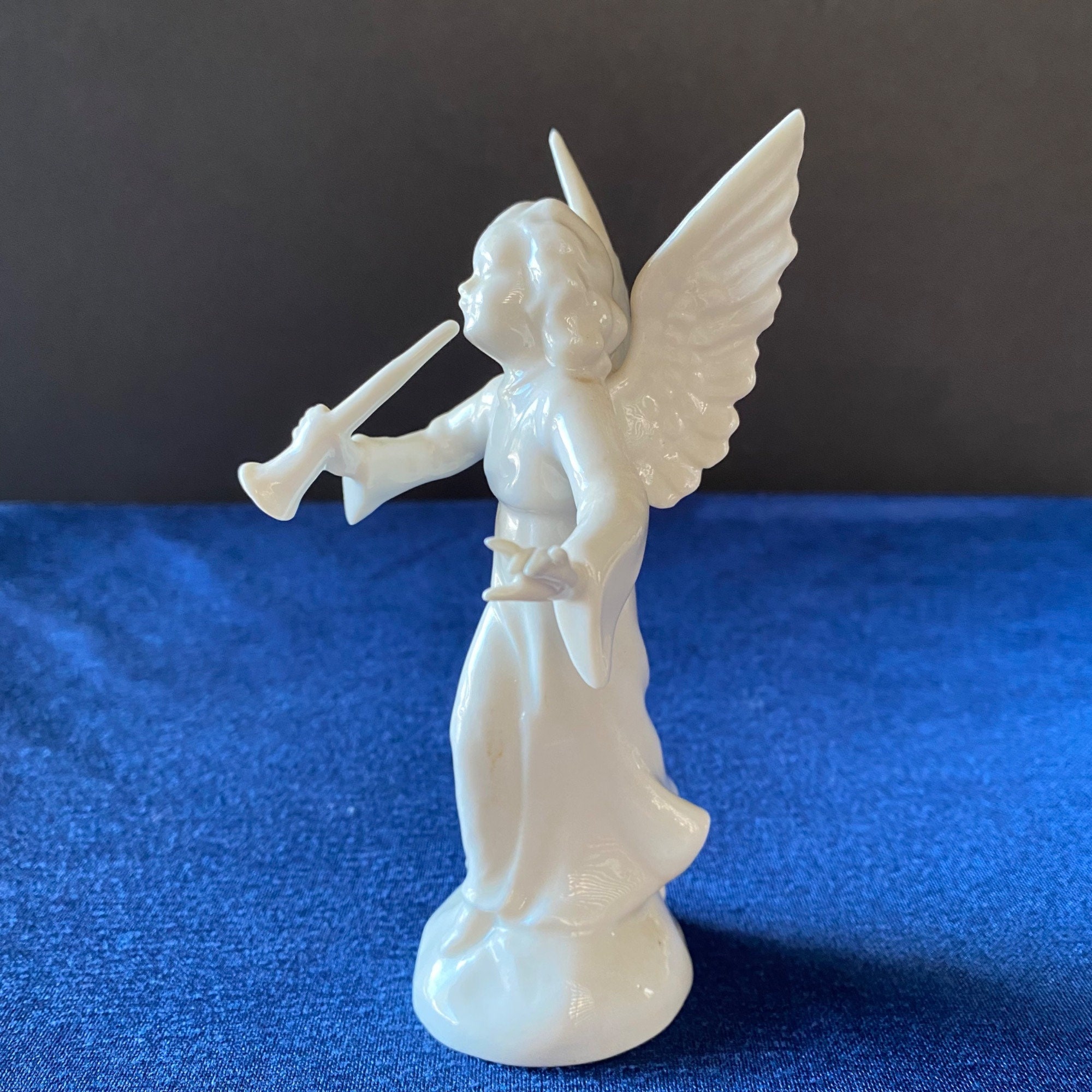 Vintage Dresden Porcelain Herald Angel - Etsy