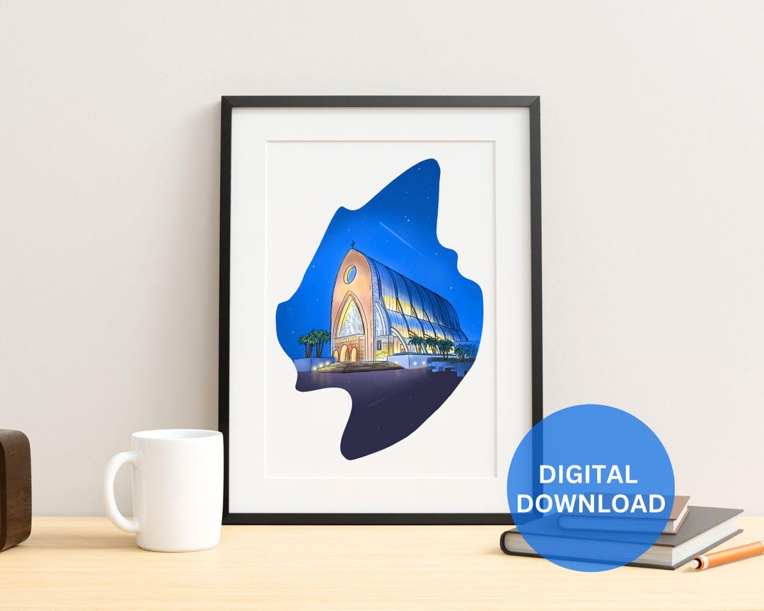 Ave Maria Church Art Digital Download Painting Oratory Town of Ave ...