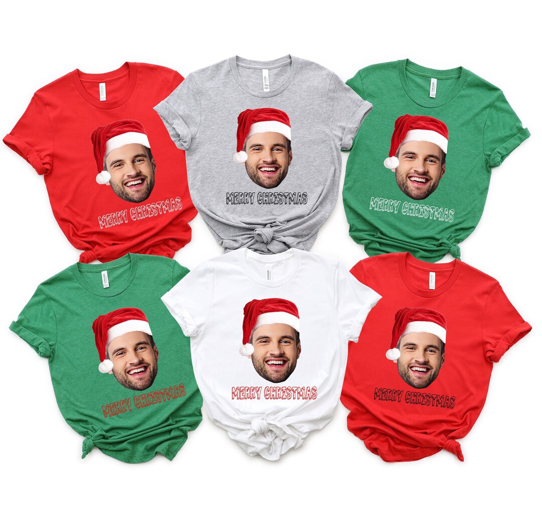 Custom Face Santa Hat Shirts, Christmas Matching Shirts,custom Santa ...