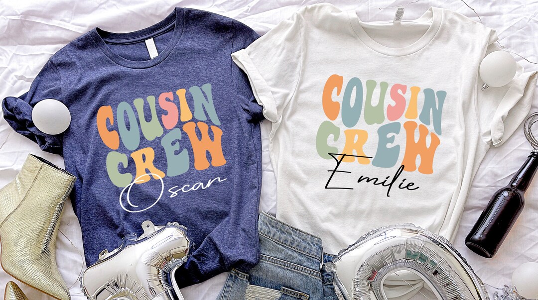 Personalized Groovy Cousin Crew Kids Shirt, Retro Custom Matching Cousins Shirts, Cousin Trip ...