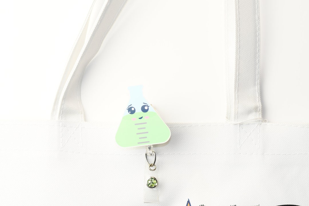 Lab Glass Beaker Badge Reel, ID Holder, Teacher Essential, Educator ...