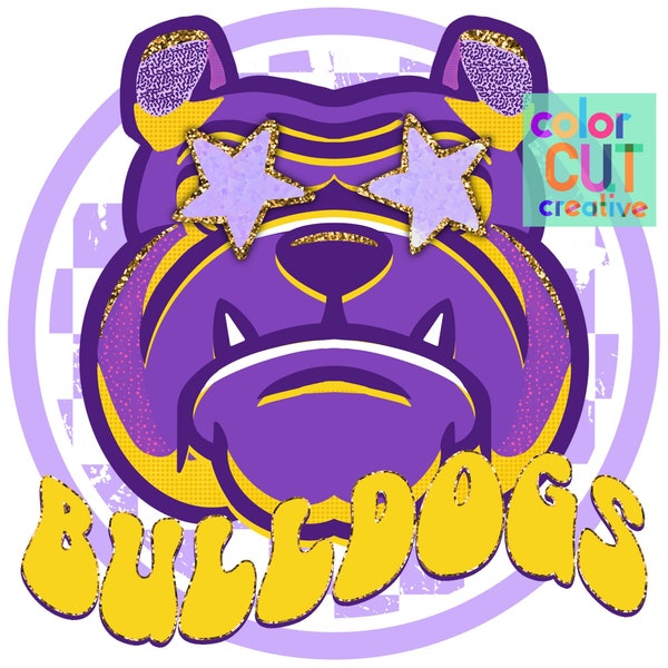 Purple Gold Bulldog Svg - Etsy