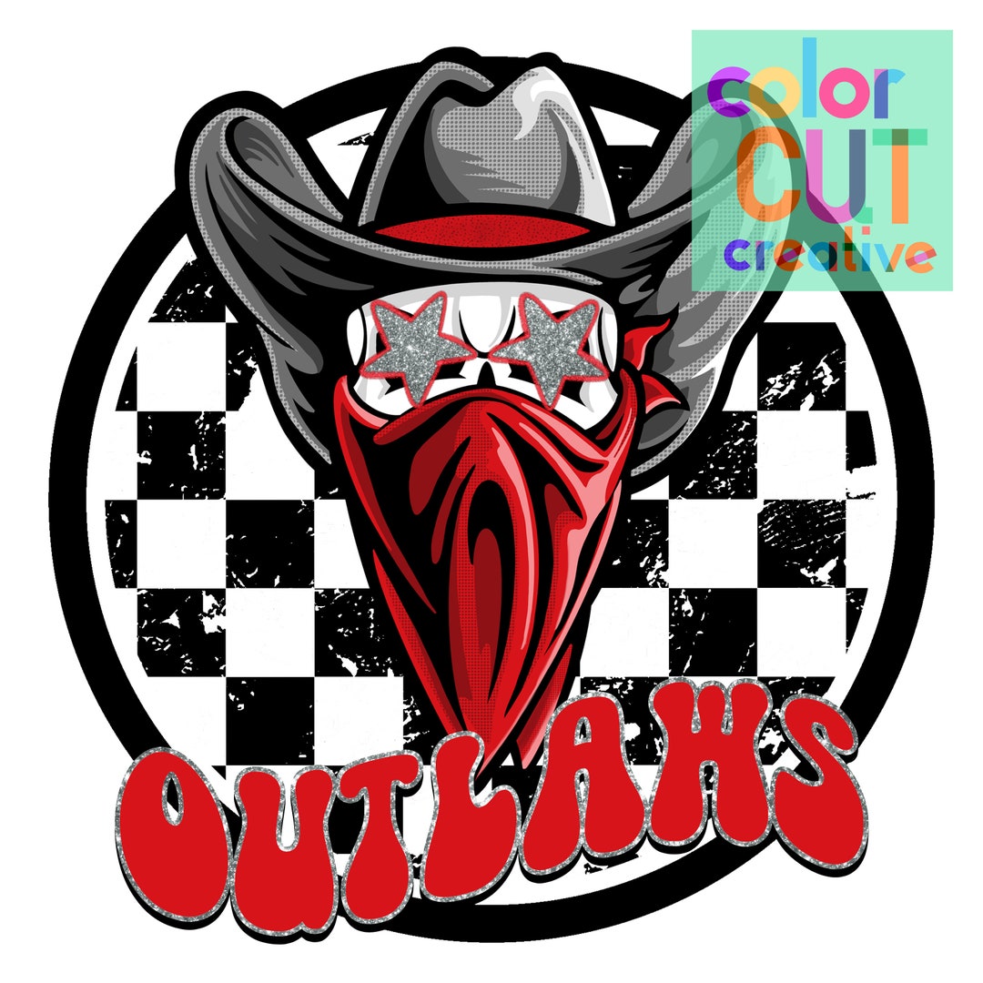 Outlaws Baseball Preppy Mascot Png | Digital Download | Red Black Grey ...