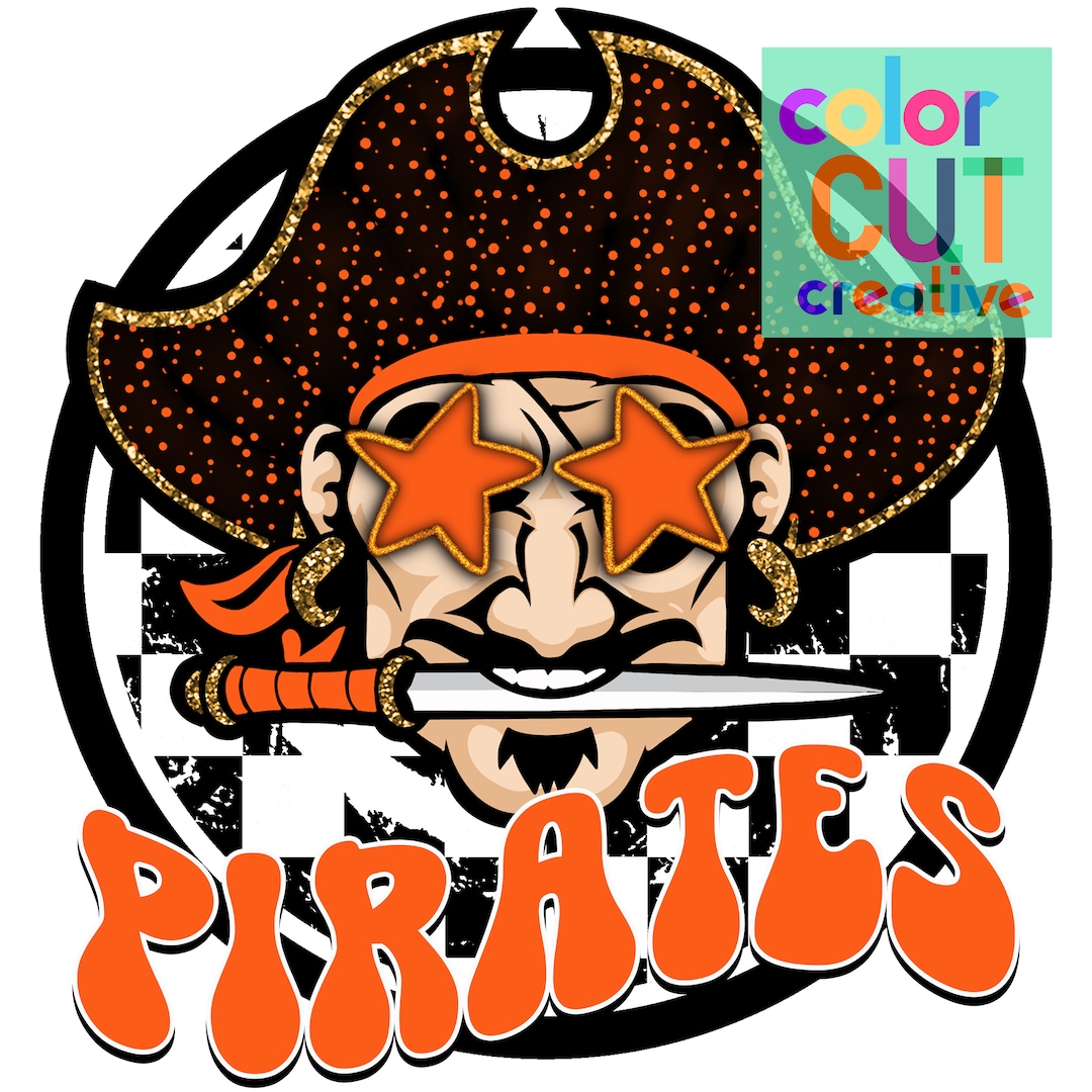 Pirates Preppy Mascot Png | Digital Download | Orange Black White - Etsy