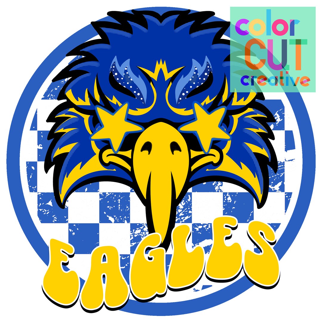 Eagles Preppy Mascot Png | Digital Download | Royal Blue Yellow - Etsy