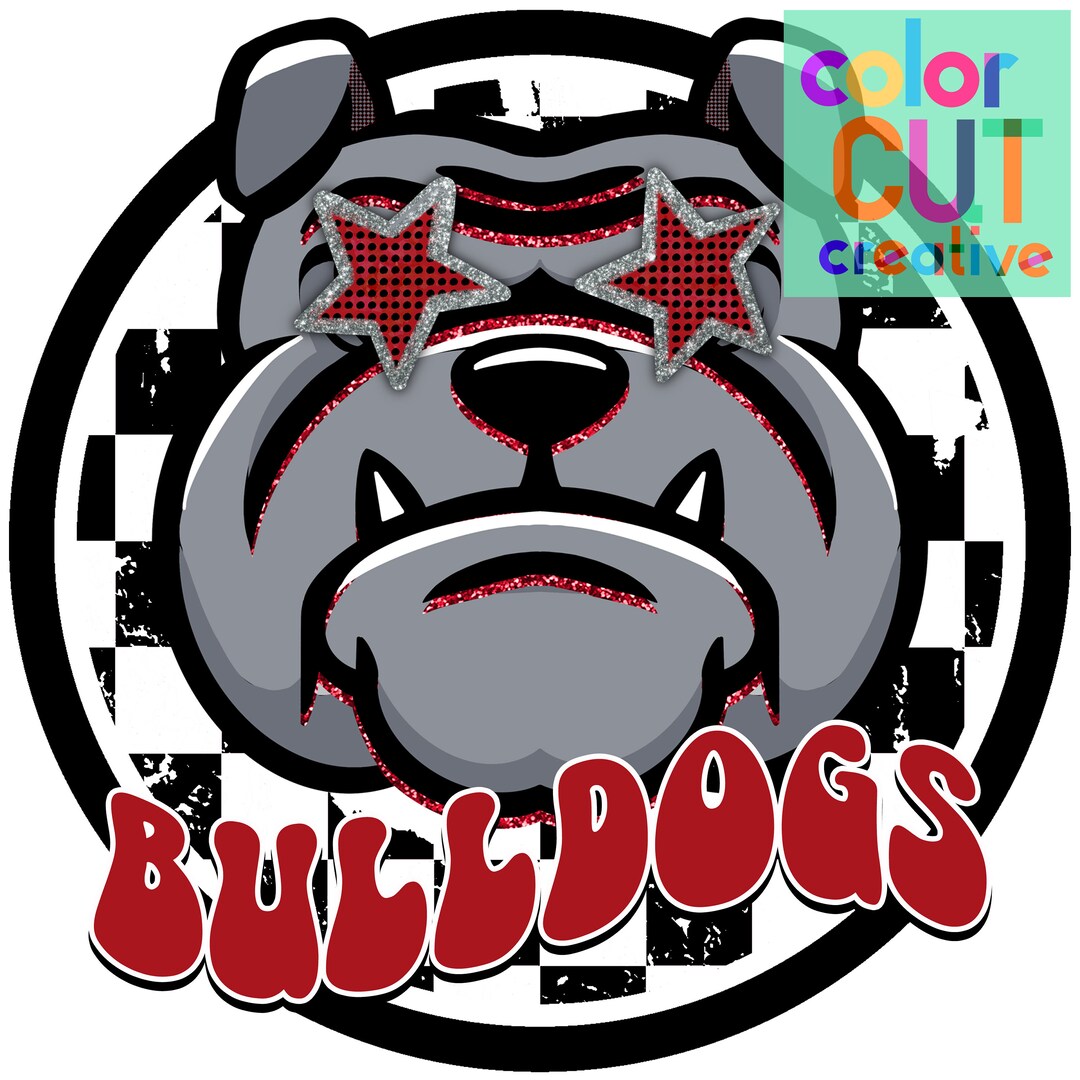 Bulldogs Preppy Mascot Png Digital Download Grey Black Red - Etsy