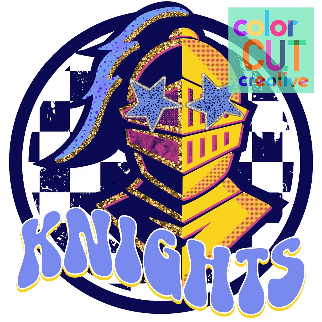 Knights Preppy Mascot Png | Digital Download | Navy Gold Pink Glitter ...