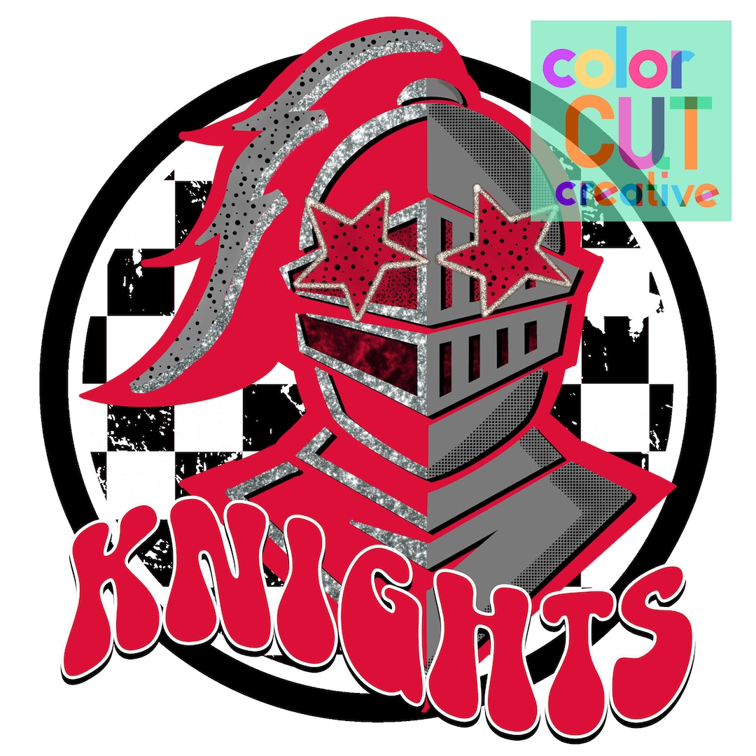 Knights Preppy Mascot Png | Digital Download | Red Black Grey White - Etsy