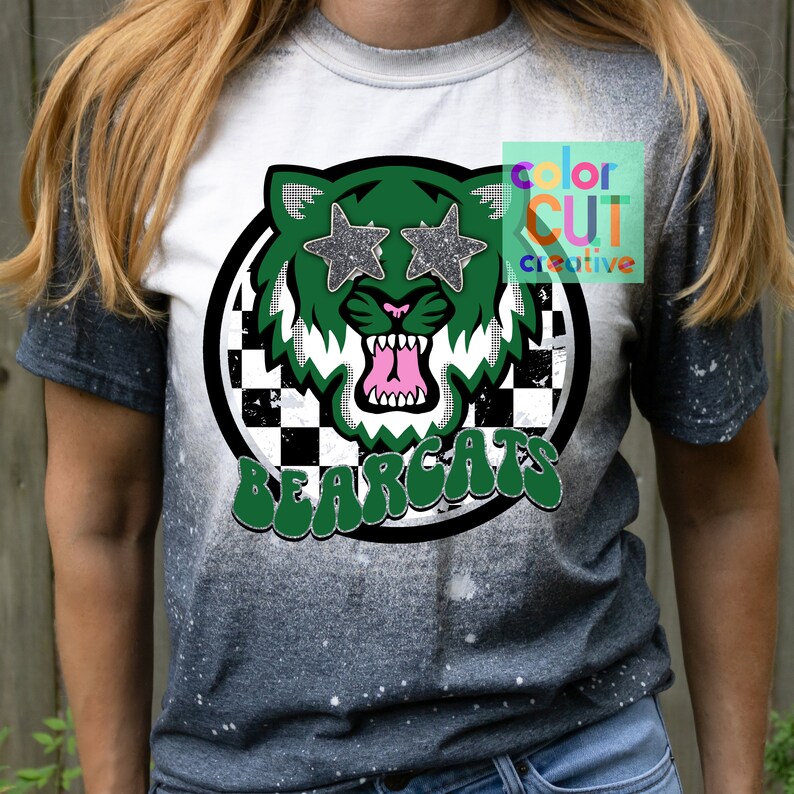 Bearcats Preppy Mascot Png | Digital Download | Green Silver Black ...