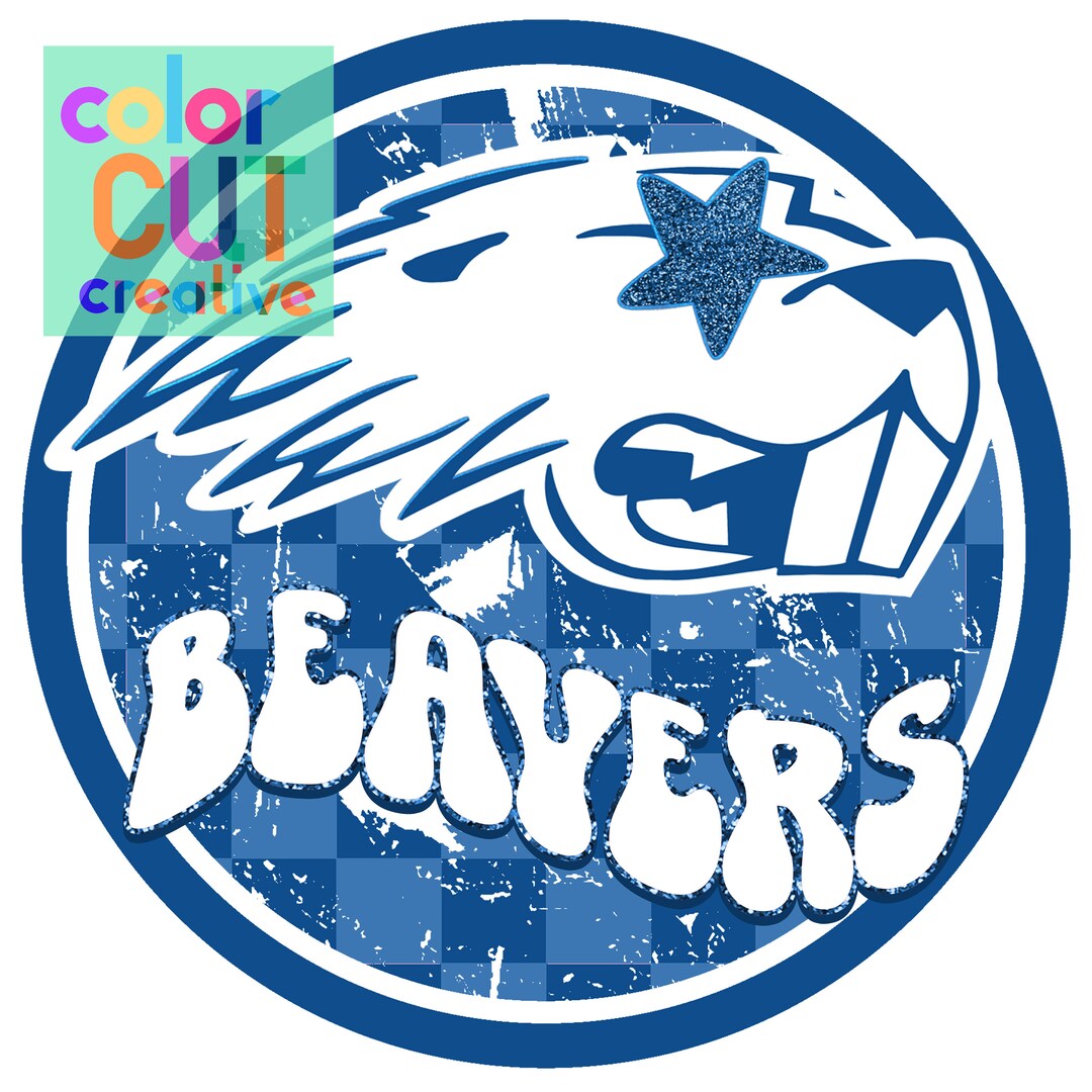 Beavers Preppy Mascot Png | Digital Download | Blue White - Etsy
