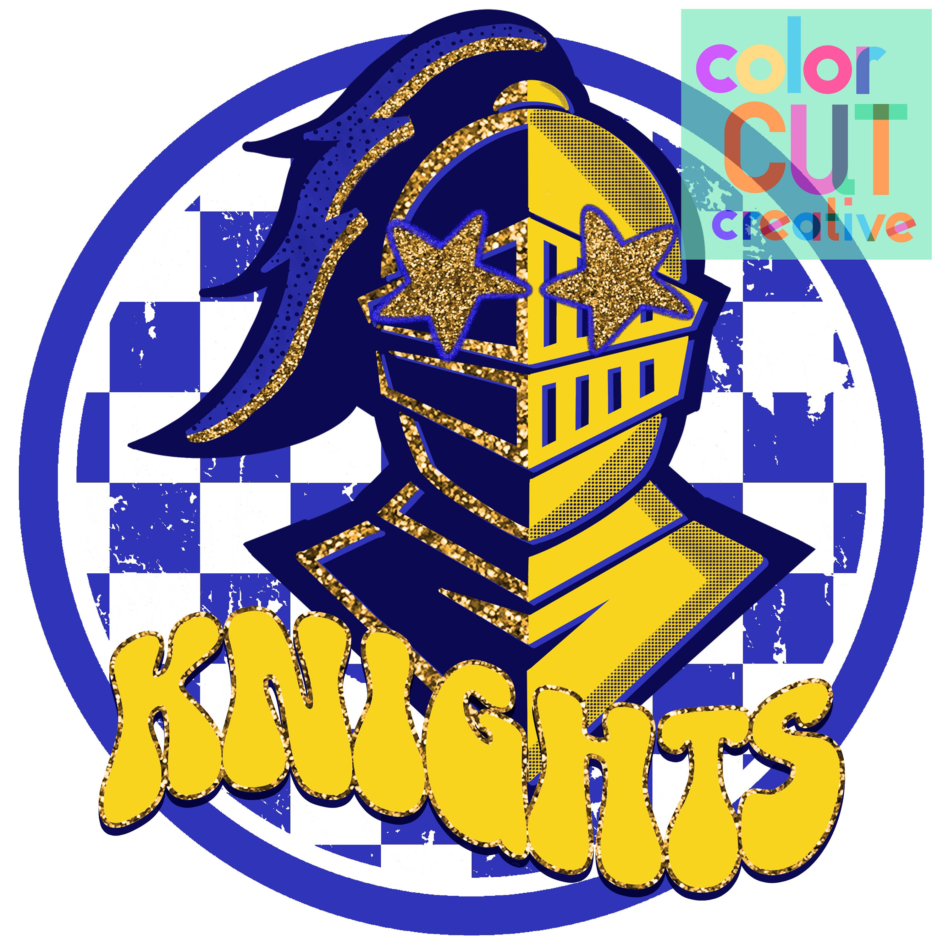 Knights Preppy Mascot Png | Digital Download | Navy Blue Yellow Gold - Etsy