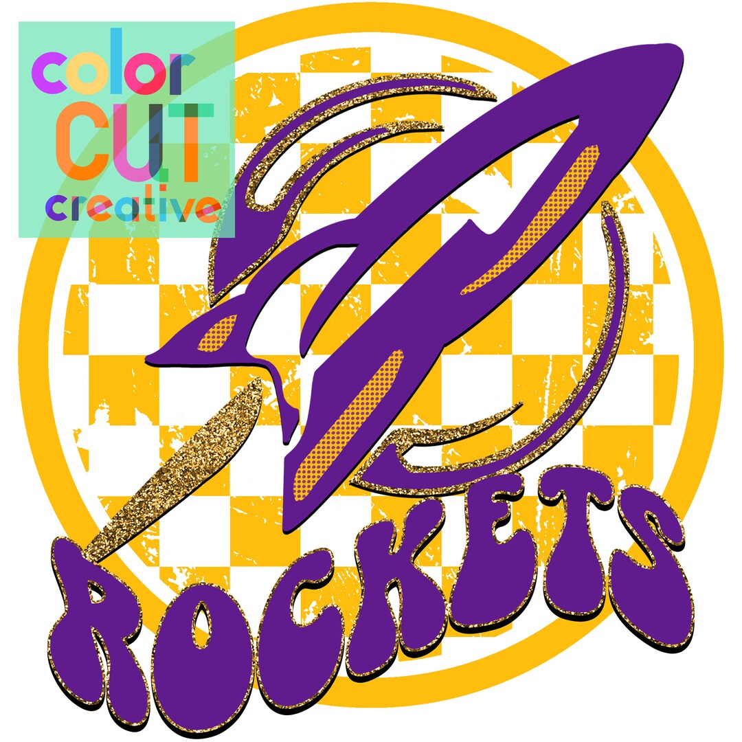 Rockets Preppy Mascot Png | Digital Download | Purple Gold - Etsy