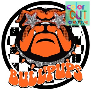 Bullpups Preppy Mascot Png Digital Download Orange Black White Etsy