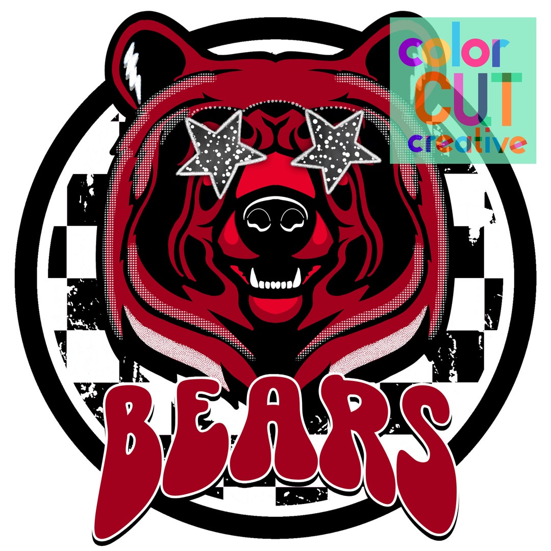 Bears Preppy Mascot Png | Digital Download | Red Black White - Etsy
