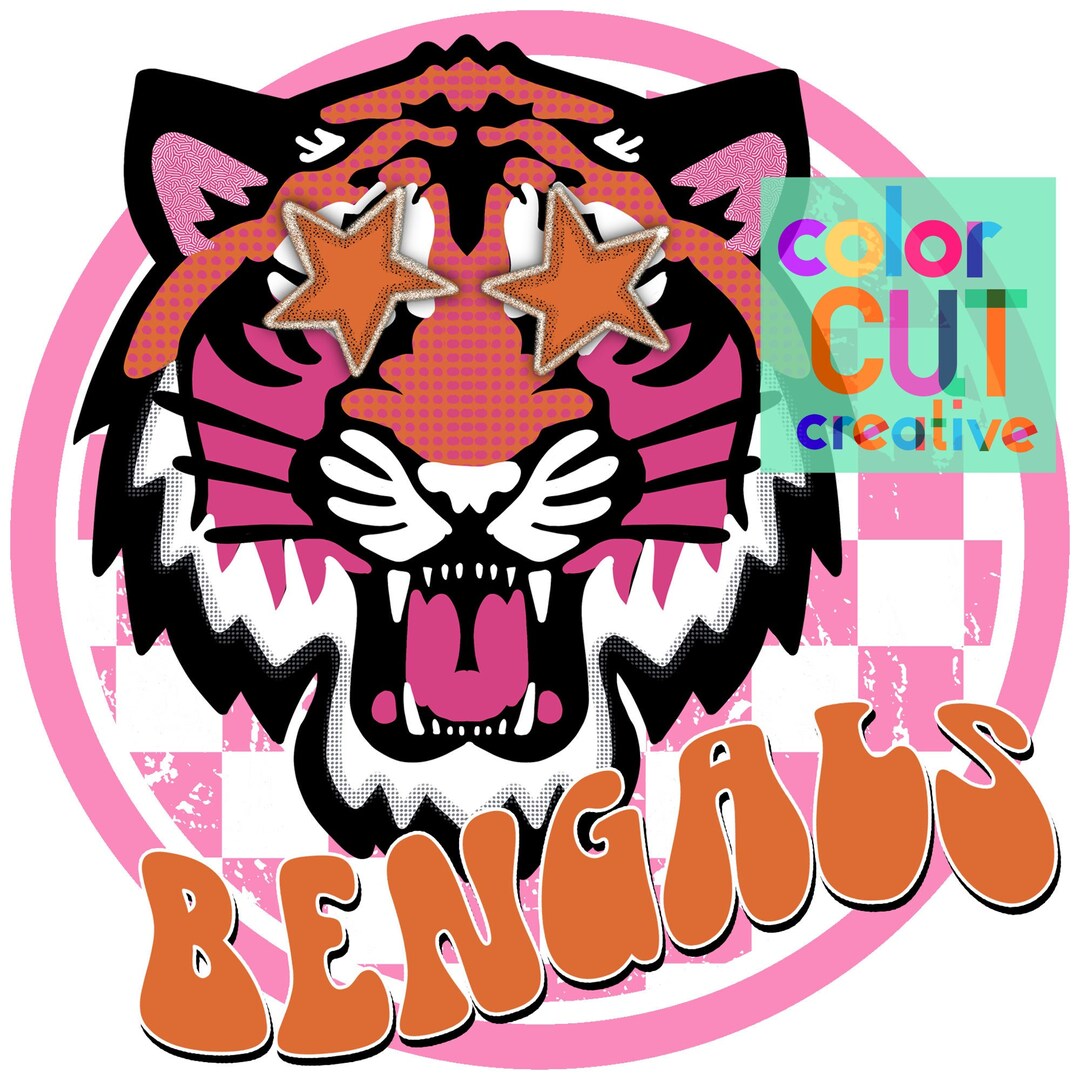 Bengals Digital Download | Checkerboard Mascot Png | Preppy Sublimaton ...