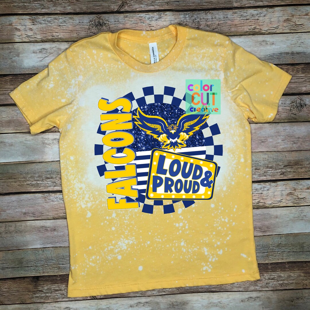 Falcons Preppy Mascot Png Digital Download Royal Yellow White - Etsy