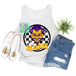Demons Preppy Mascot Png Digital Download Purple Gold - Etsy