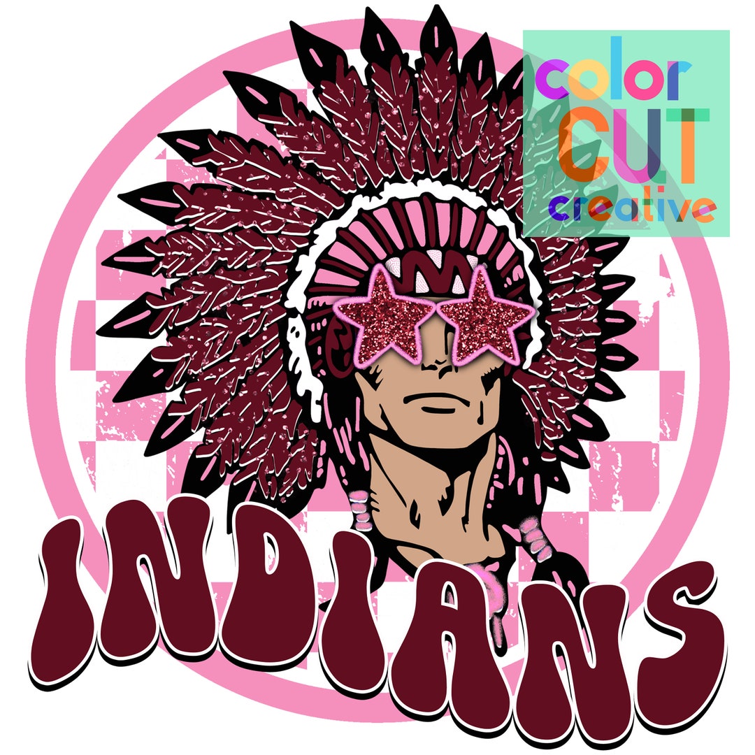 Indian Preppy Mascot Png | Digital Download | Maroon Pink Glitter - Etsy