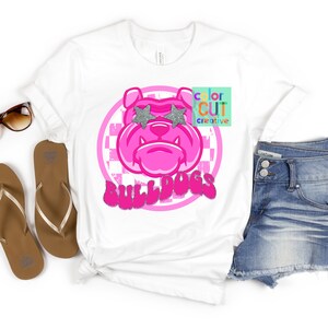 Bulldogs Preppy Mascot Png | Digital Download | Hot Pink Silver - Etsy