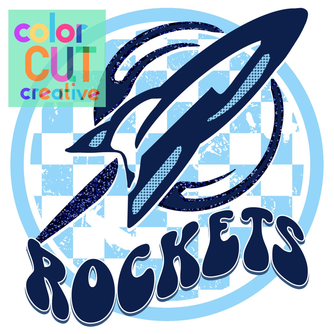 Rockets Preppy Mascot Png Digital Download Navy Blue Light Blue - Etsy