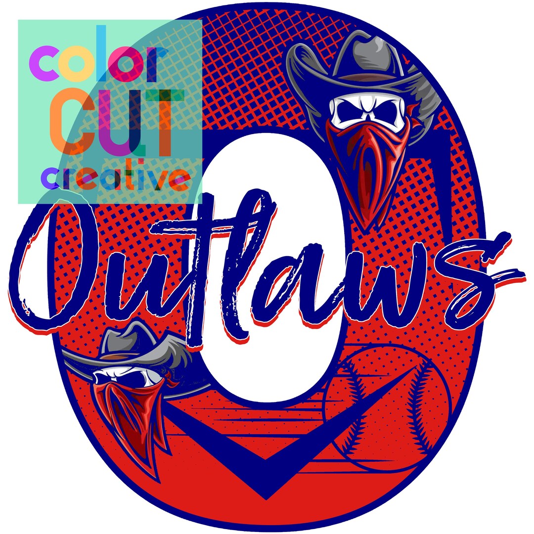 Outlaws Baseball Mascot Png | Digital Download | Red Navy - Etsy