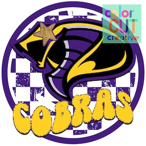 Cobras Preppy Mascot Png | Digital Download | Purple Gold Black - Etsy