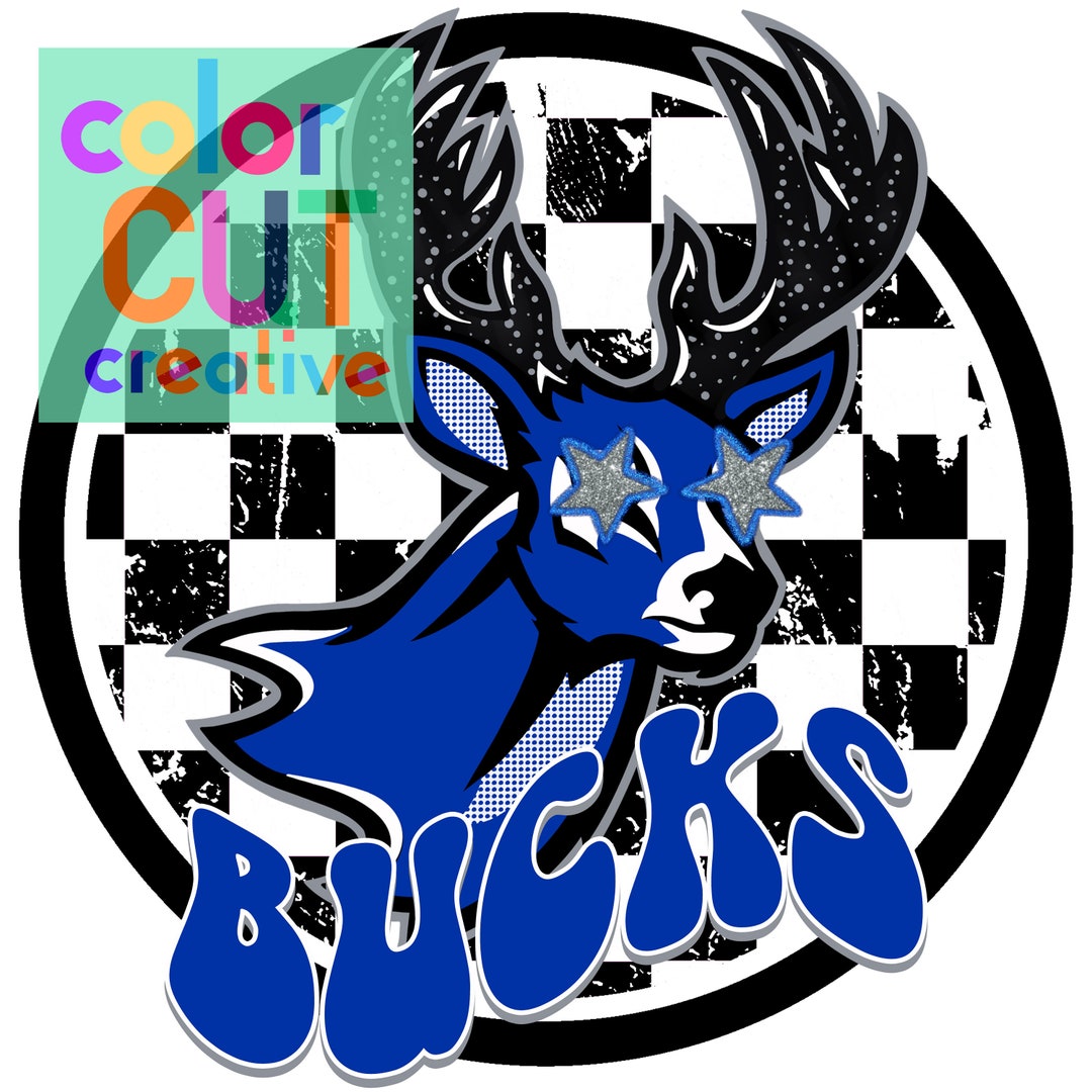 Bucks Preppy Mascot Png | Digital Download | Royal Blue Black White - Etsy