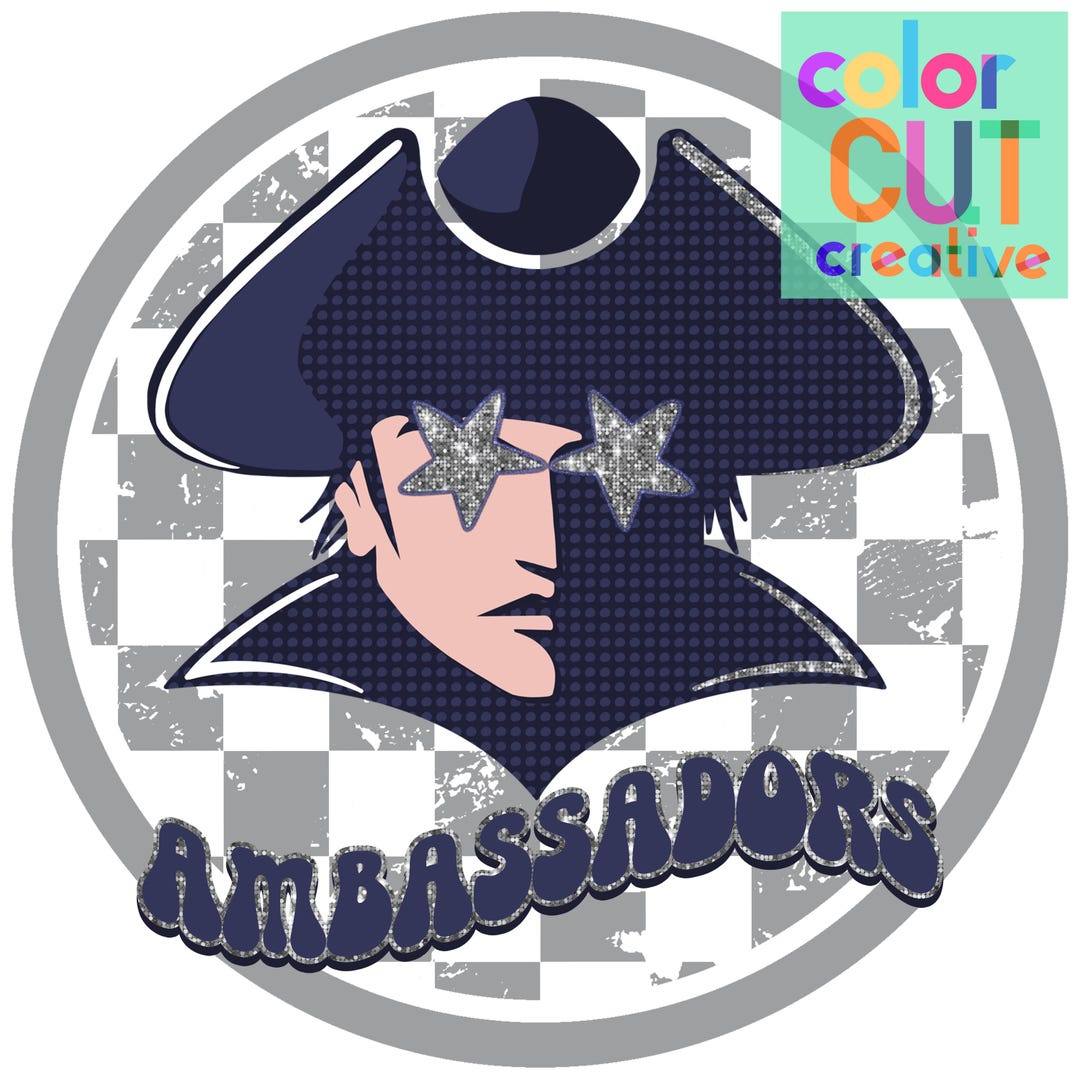 Ambassadors Preppy Mascot Png Digital Download Blue Navy Silver White ...