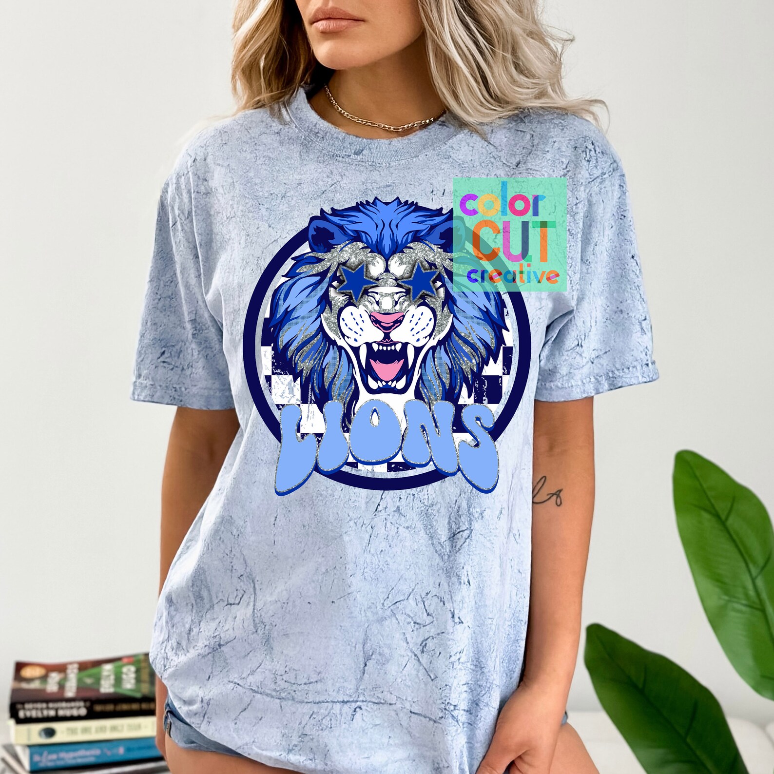 Lions Preppy Mascot Png | Digital Download | Blue White Silver - Etsy