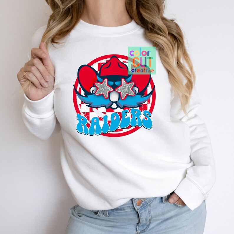 Raiders Preppy Mascot Png | Digital Download | Red Blue White - Etsy
