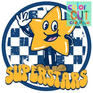 Superstars Preppy Mascot Png | Digital Download | Yellow Gold Navy ...