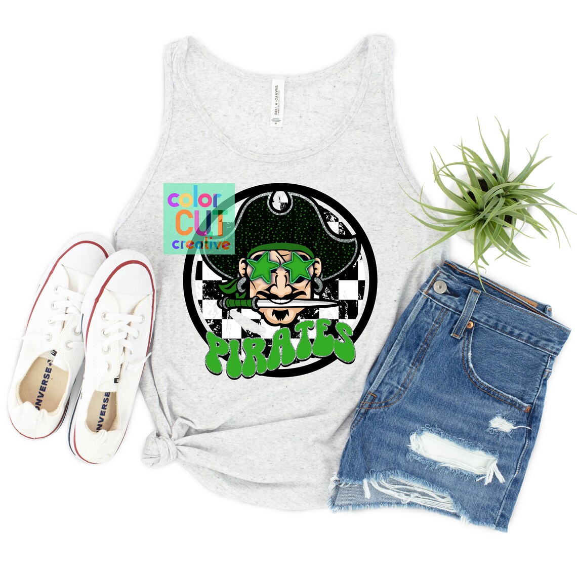 Pirates Preppy Mascot Png | Digital Download | Green Black Silver - Etsy