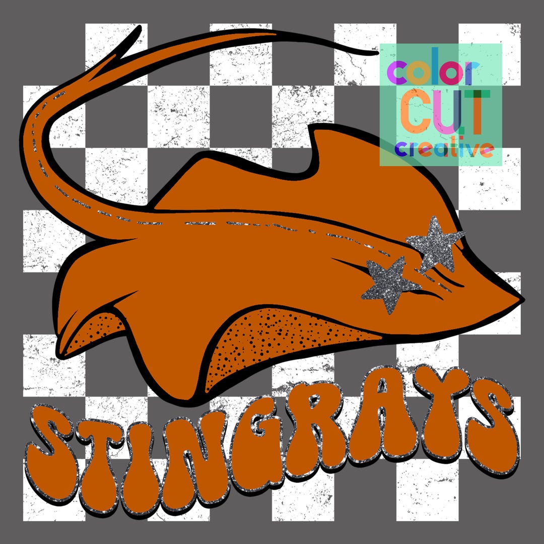 Stingrays Preppy Mascot Png | Digital Download | Burnt Orange White - Etsy