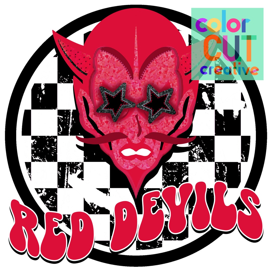 Red Devils Preppy Mascot Png Digital Download Red Black White ...