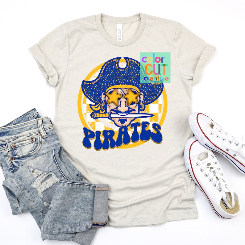 Pirates Preppy Mascot Png | Digital Download | Royal Blue Yellow Gold ...