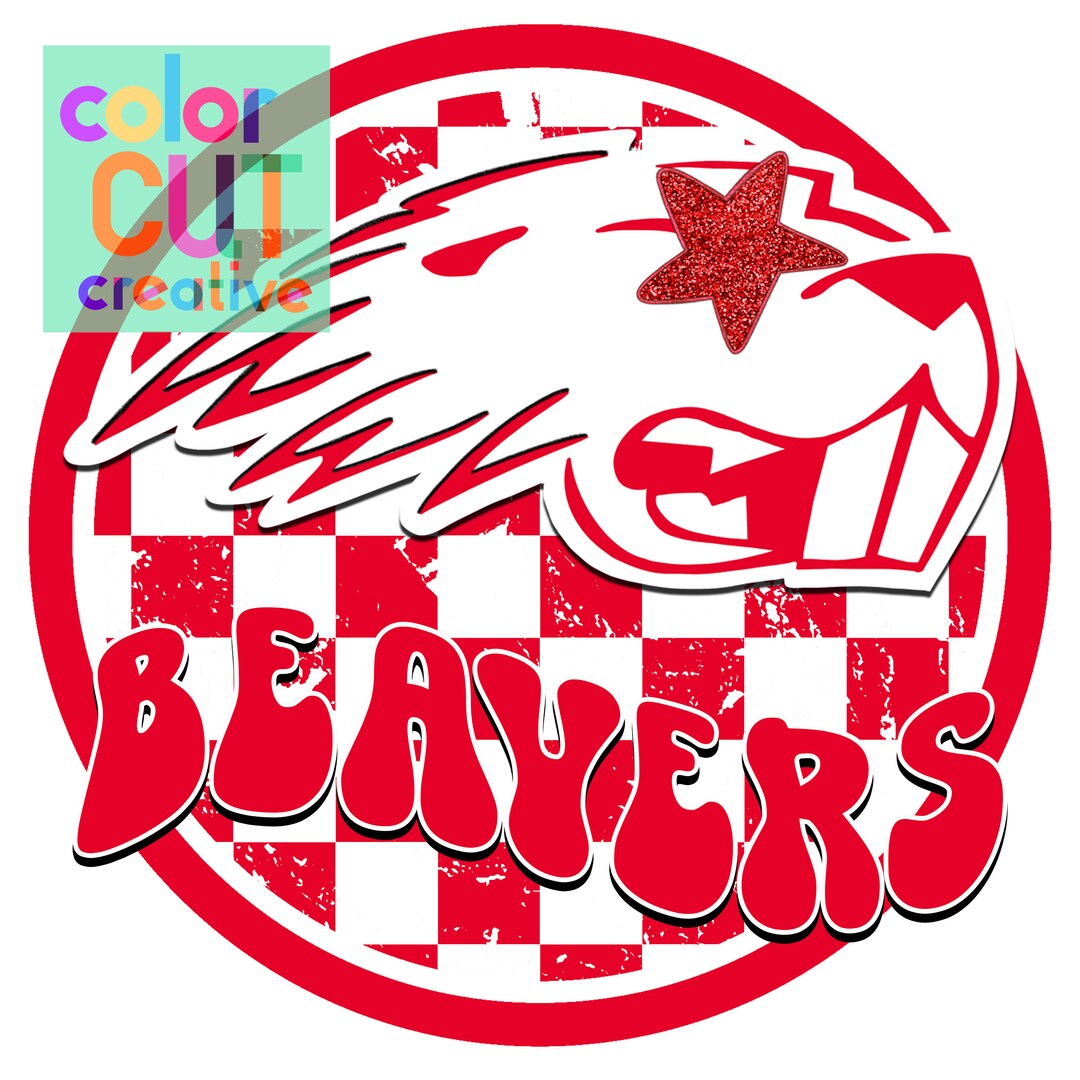 Beavers Preppy Mascot Png | Digital Download | Red White - Etsy