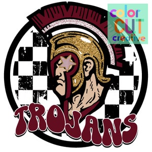 Trojans Preppy Mascot Png | Digital Download | Maroon Black Gold - Etsy