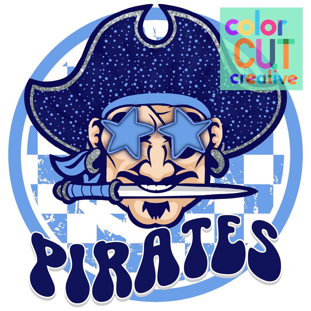 Pirates Preppy Mascot Png | Digital Download | Light Blue Navy - Etsy