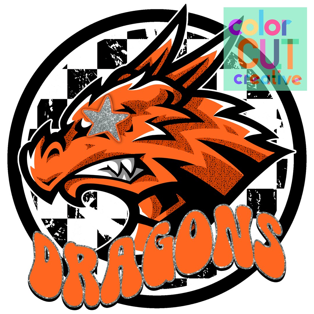 Dragons Preppy Mascot Png | Digital Download | Orange Black - Etsy
