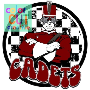 Cadets Preppy Mascot Png | Digital Download | Maroon Black White - Etsy
