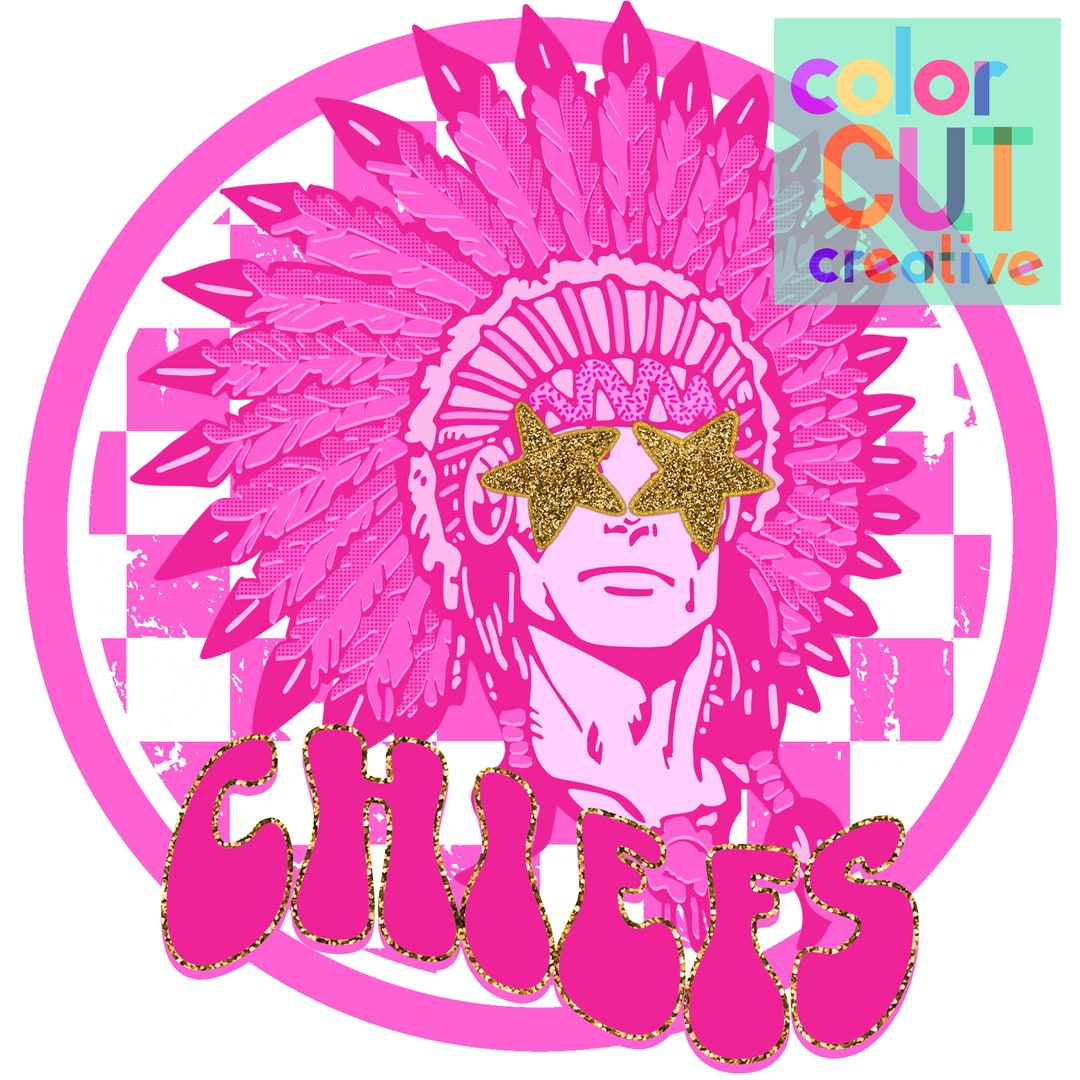 Chiefs Pink Out Mascot | Digital Download | Hot Pink Gold - Etsy