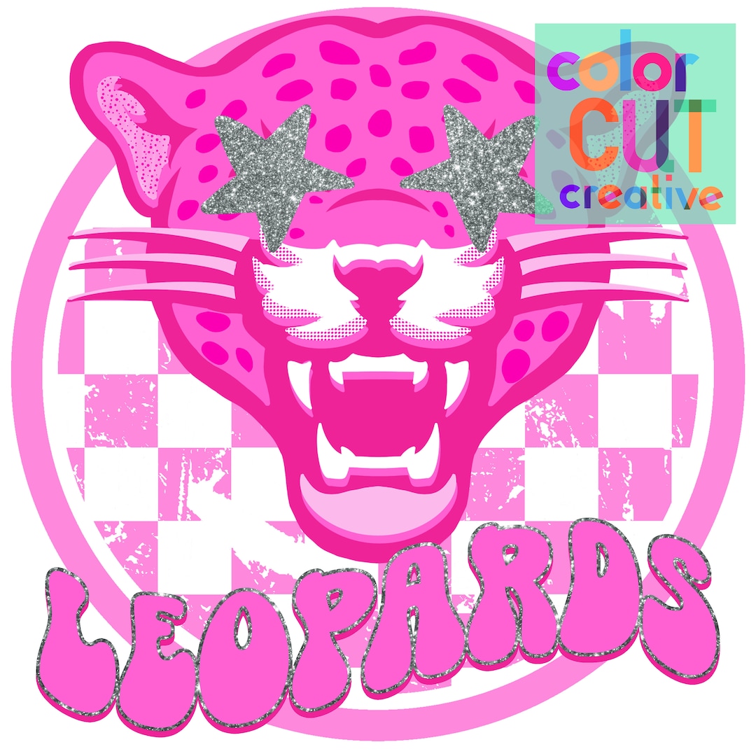 Leopards Preppy Mascot Png | Digital Download | Hot Pink Silver - Etsy