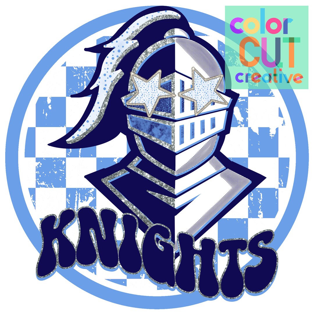 Knights Preppy Mascot Png | Digital Download | Blue Navy White - Etsy