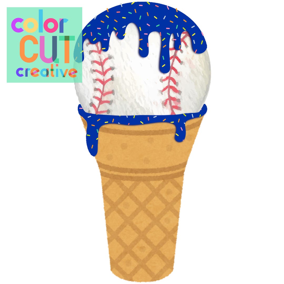 Baseball Waffle Cone Home Plate Png | Digital Download | Royal Blue Ice ...